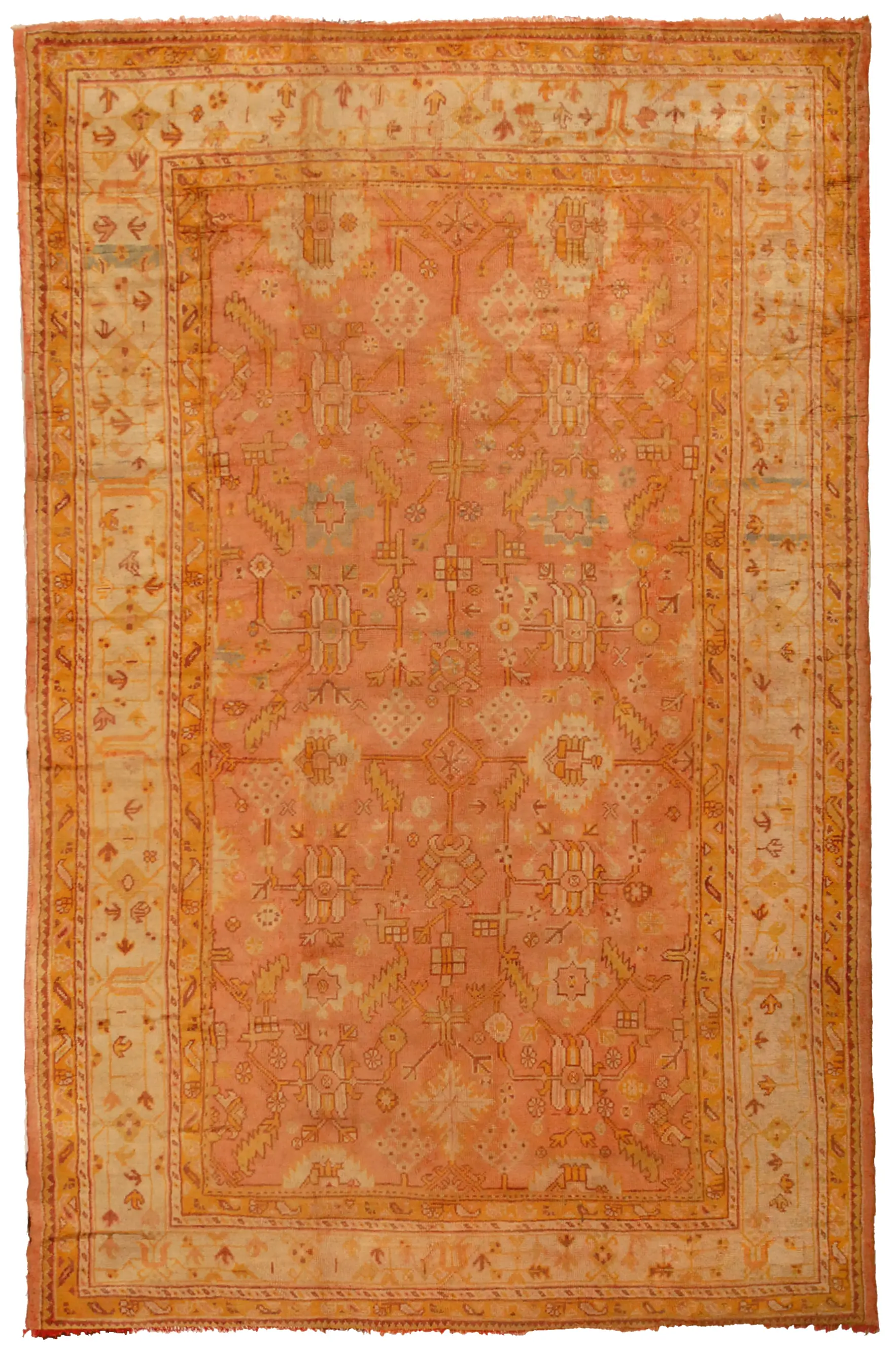 Oushak / 14255 / antique turkish / WOVEN